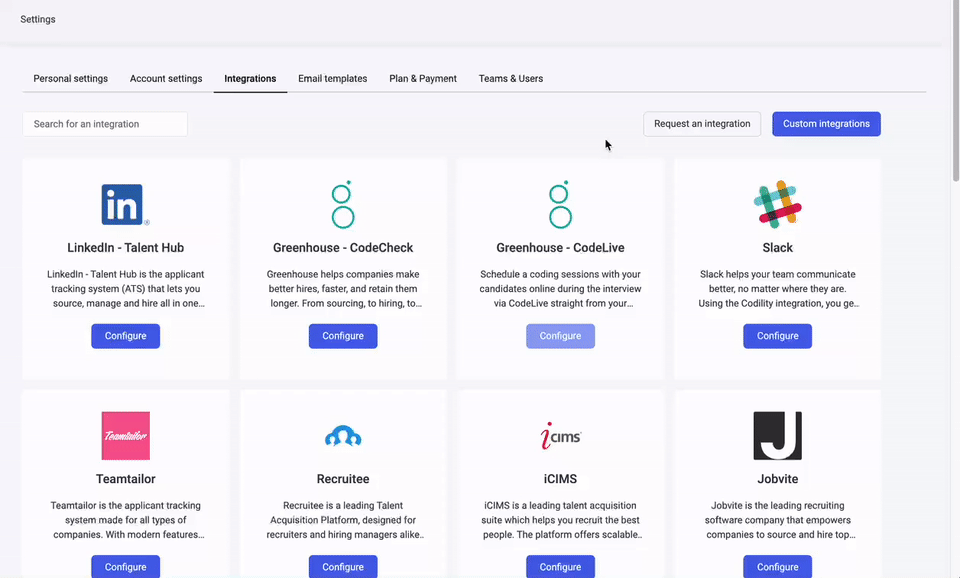 Integrating with Teamtailor ATS – Codility