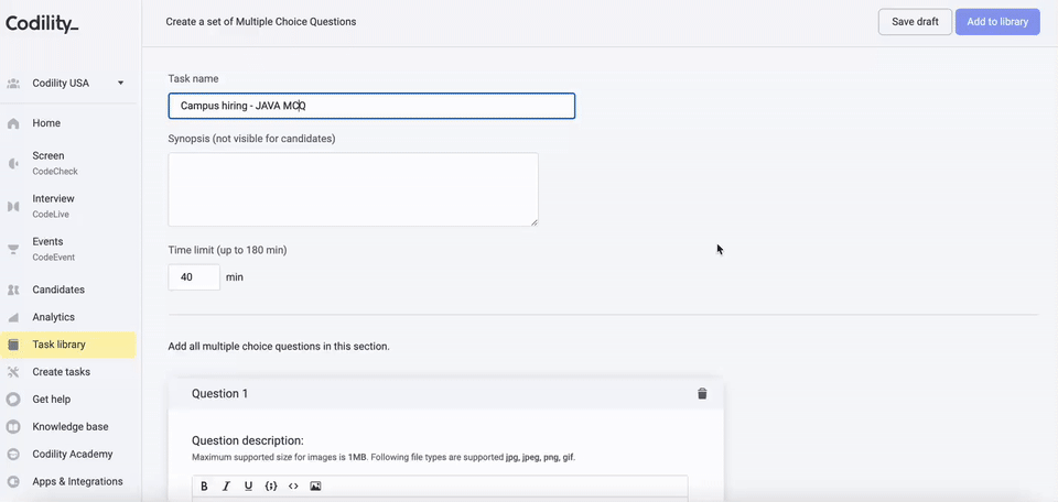 Can I add an image/file in an exclusive task? – Codility