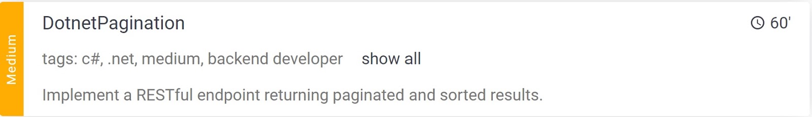 Assessing Backend Developers – Codility