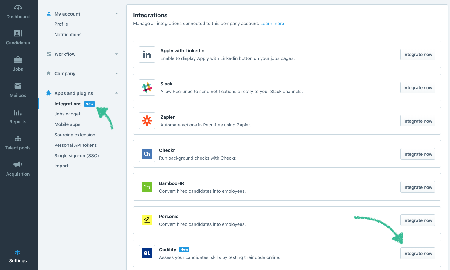 Integrating with Recruitee – Codility