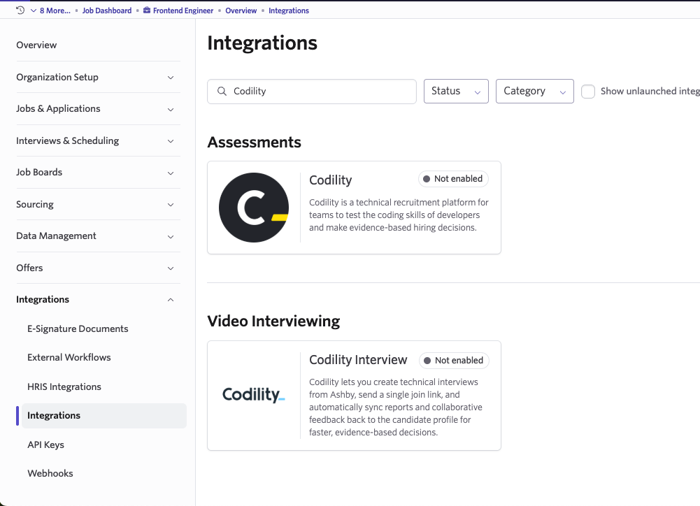 Integrating with Ashby (Interview) – Codility